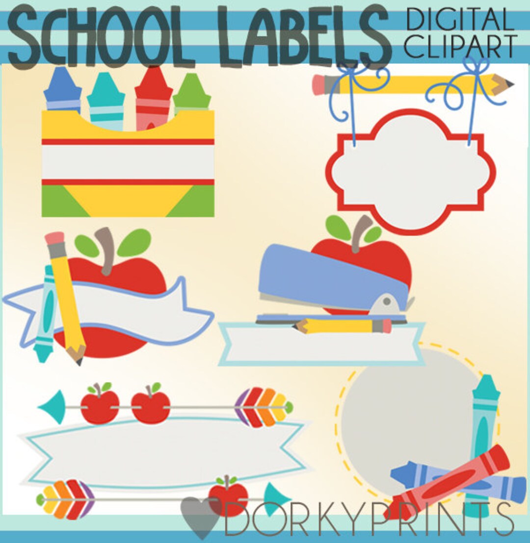 School Labels Clipart -personal and Limited Commercial Use- Label Clip ...