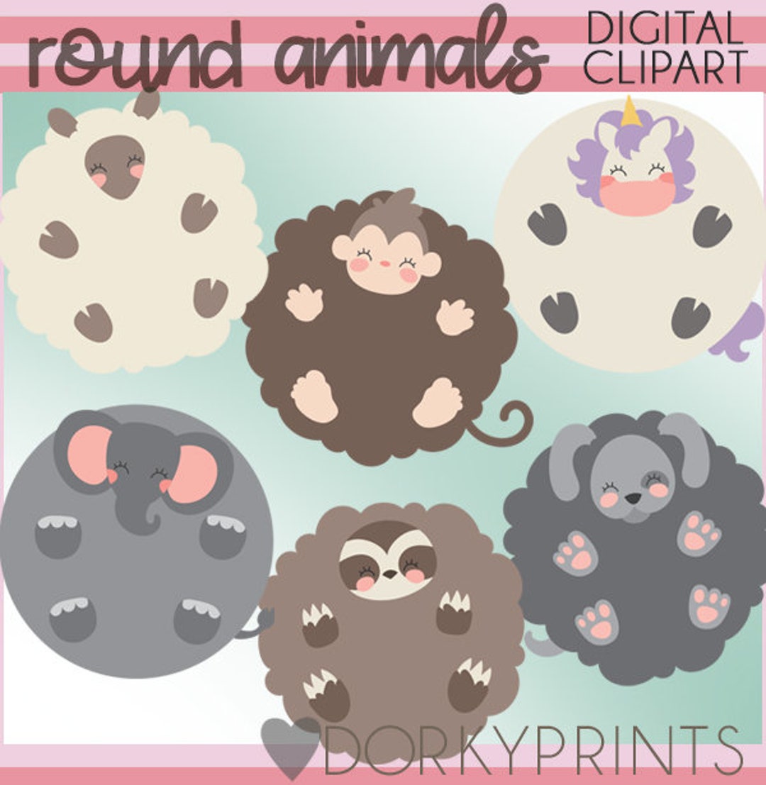 Round Animals Clipart -personal and Limited Commercial Use- Fat Llama ...