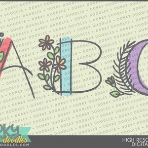 Hand Drawn Spring Alphabet Clipart -personal and Limited Commercial Use ...