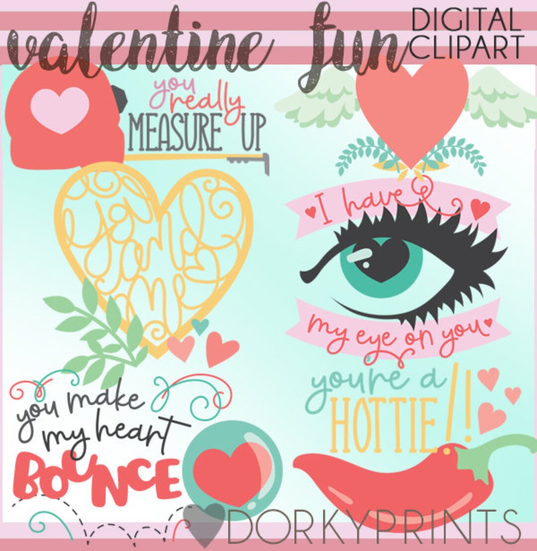 Valentine Fun Clipart personal and Limited Commercial Use Measuring ...