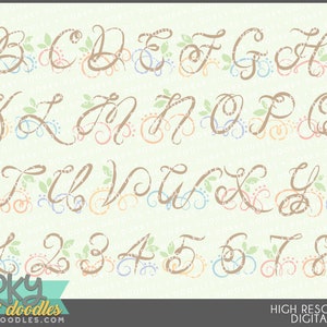 Script and Swirls Alphabet Clipart -personal and Limited Commercial Use ...