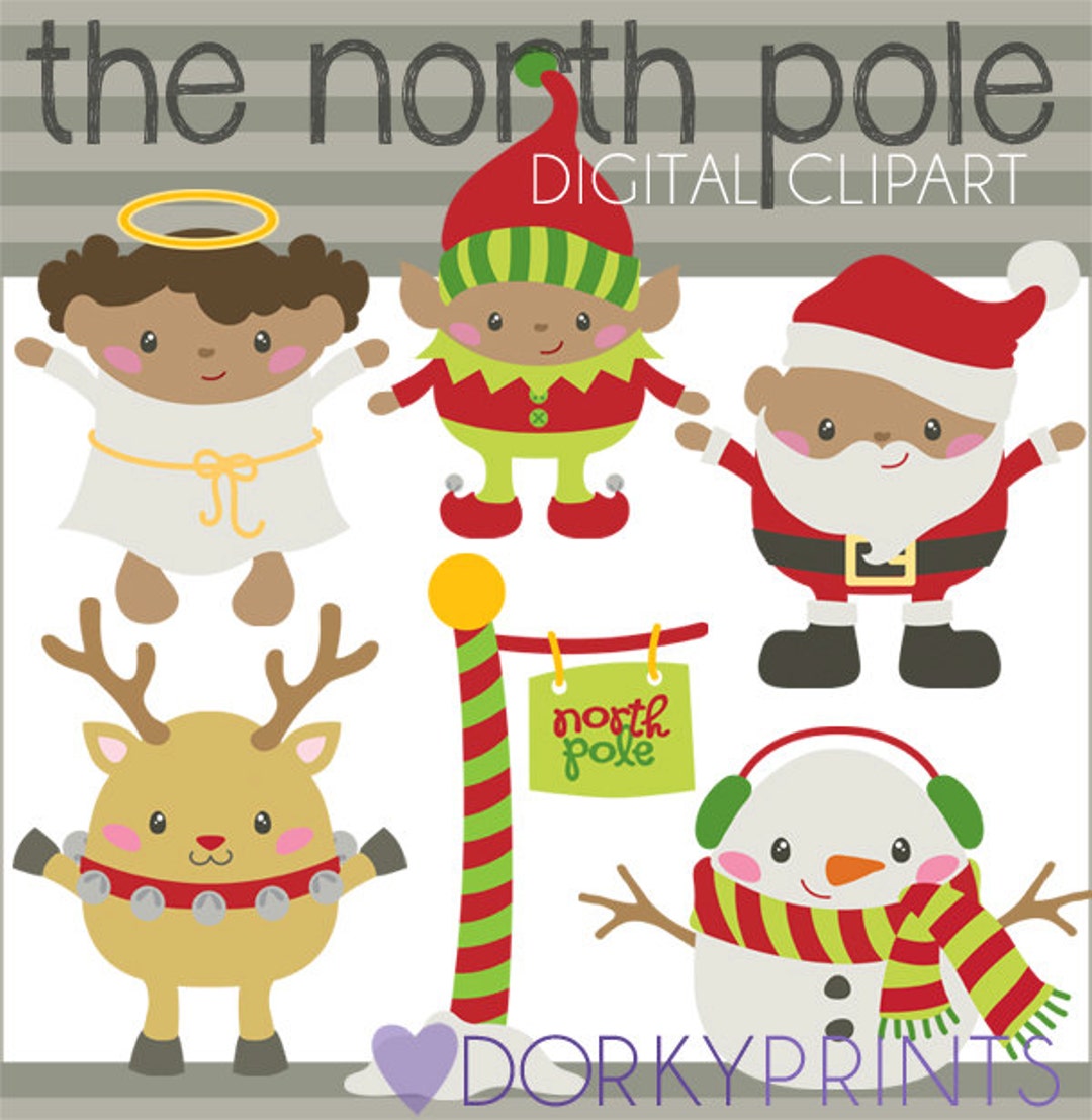 Christmas Clipart Santa's North Pole -personal and Limited Commercial ...
