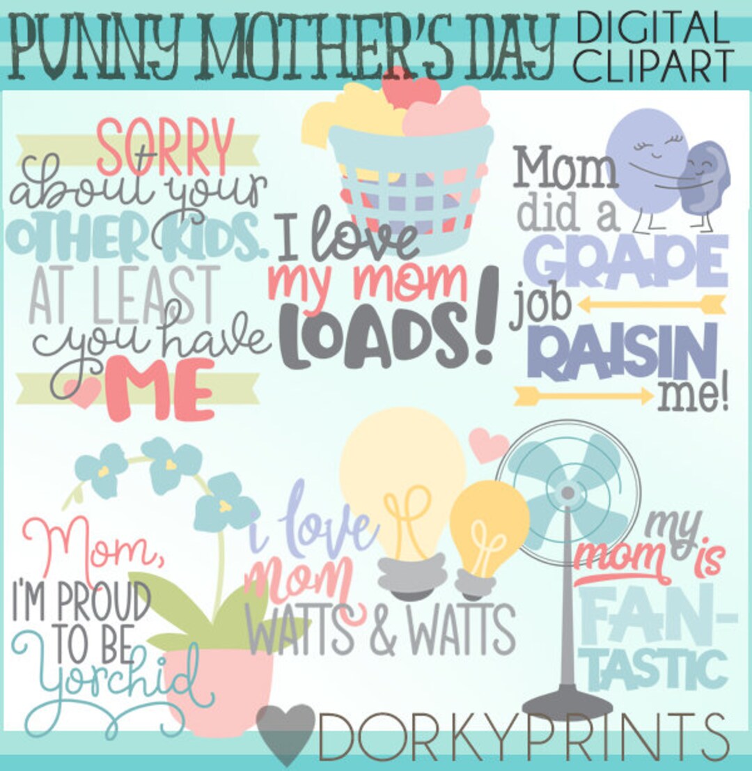 Punny Mother's Day Word Art Clip Art -personal and Limited Commercial ...