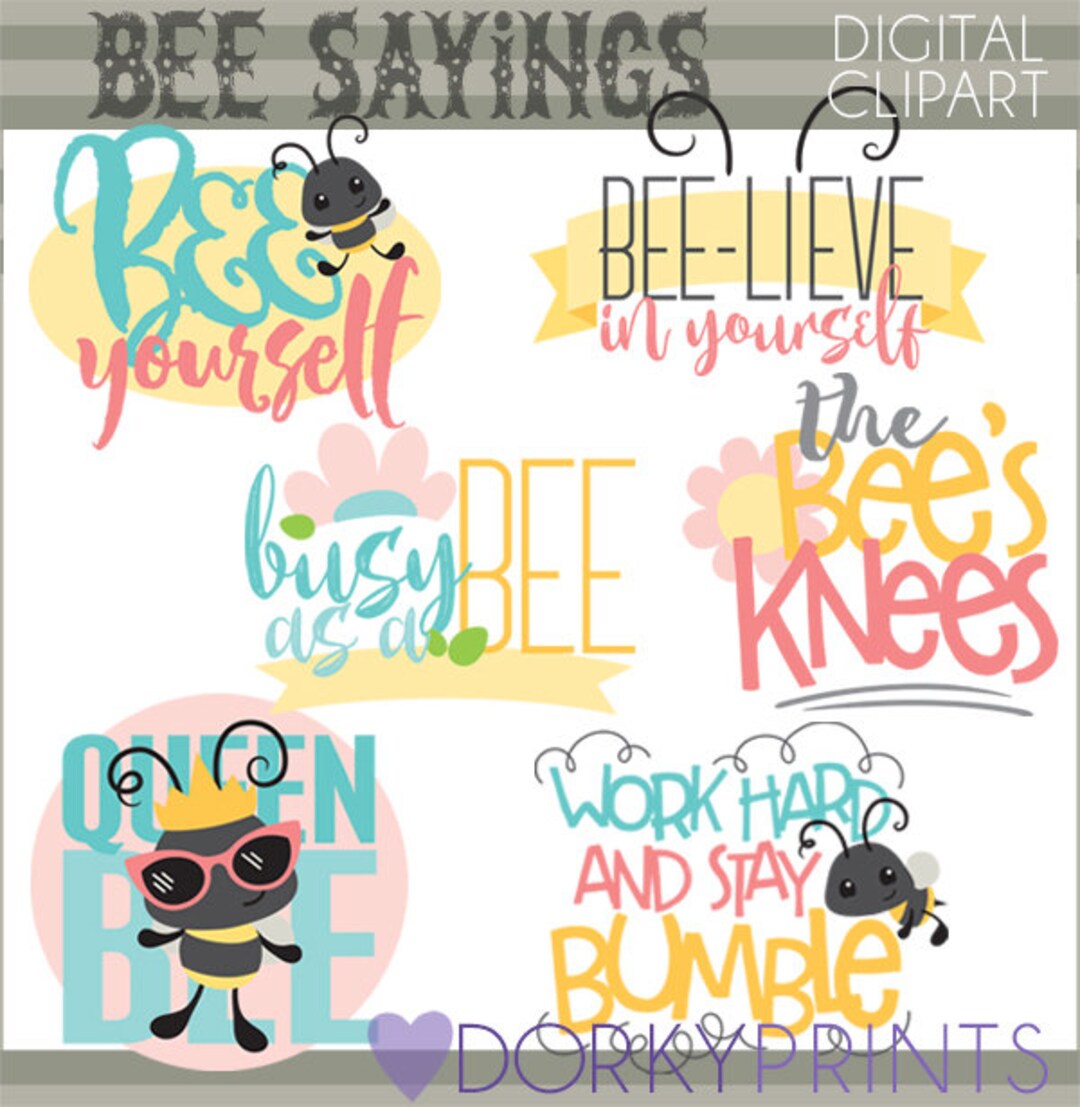 Bee Clipart -personal and Limited Commercial Use- Cute Bug Clipart, Bee ...