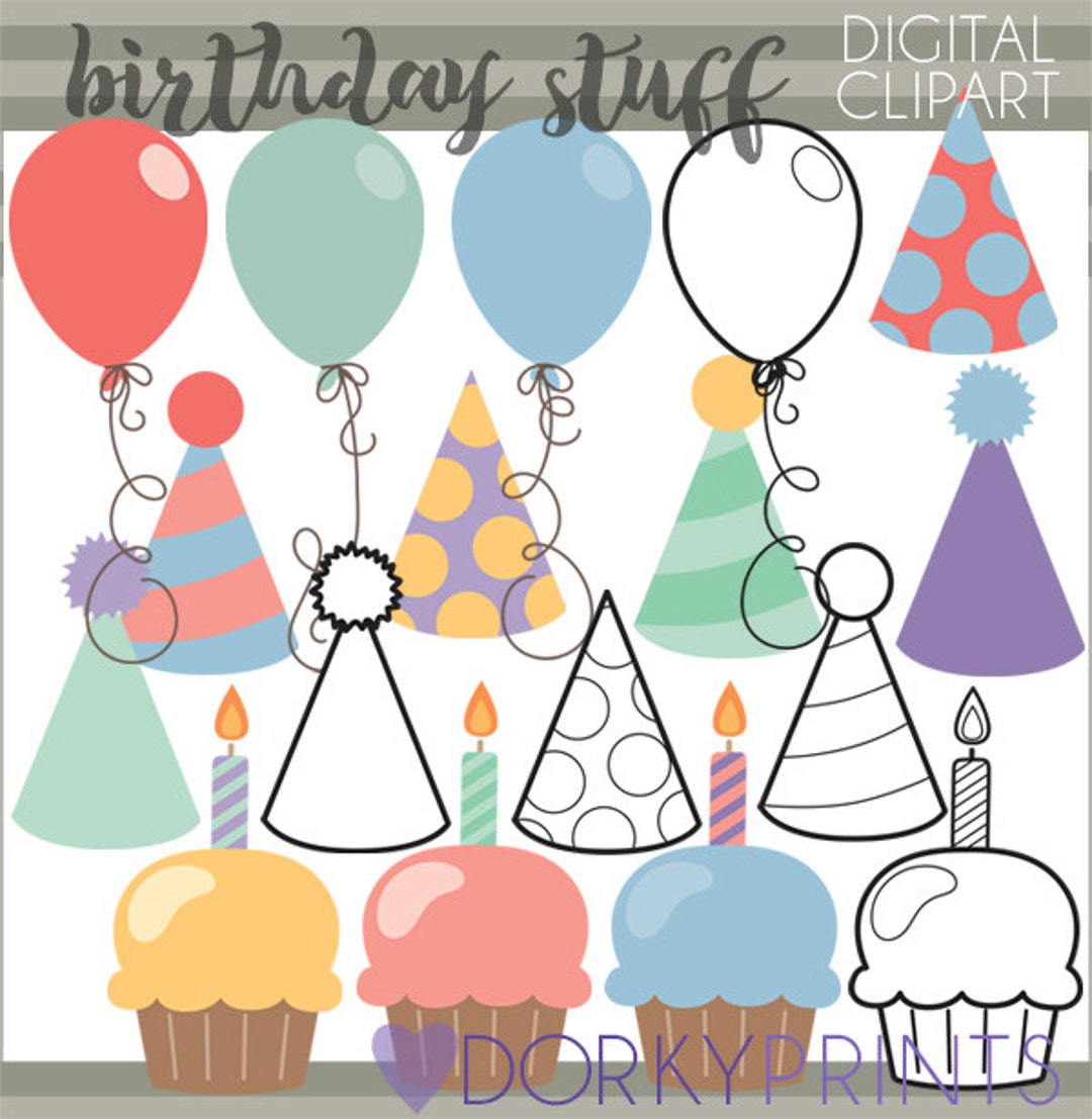 Birthday Clipart -personal and Limited Commercial Use- Birthday ...
