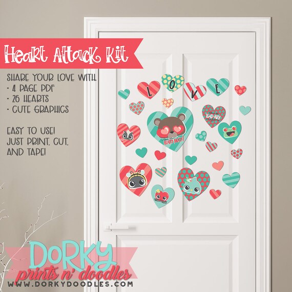 Valentine heart Attack Printable PDF perfect for | Etsy