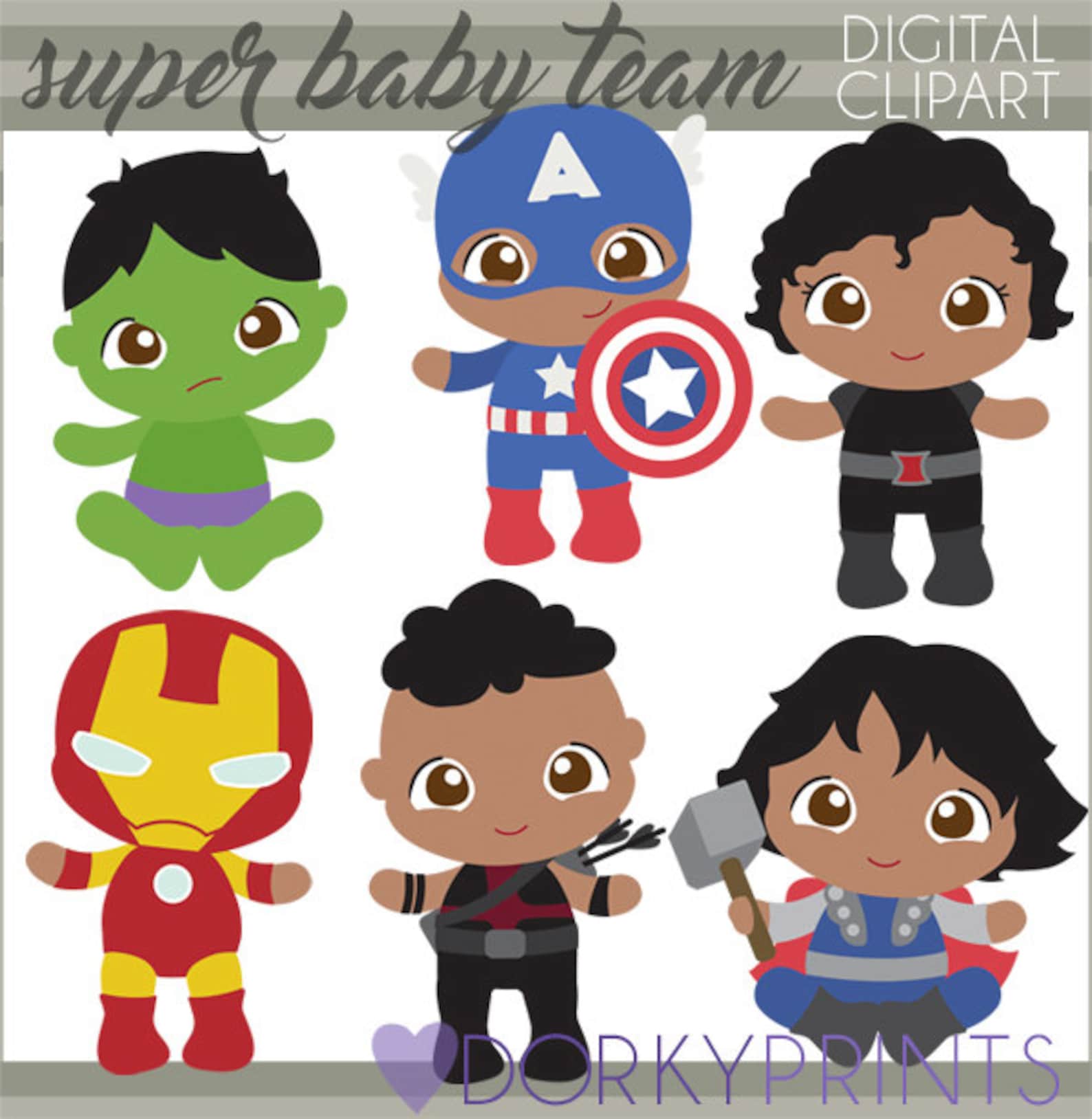 Superhero Babies Clipart personal and Limited Commercial Use | Etsy