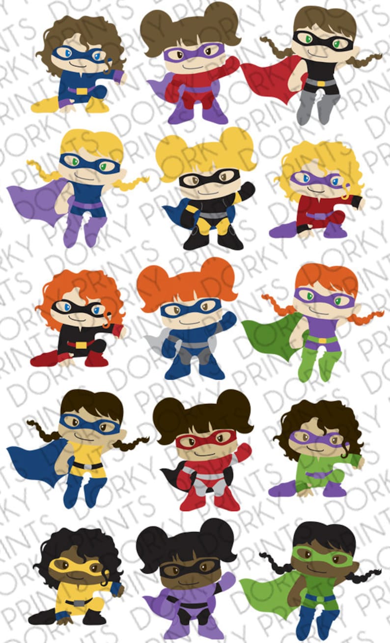 Super Hero Girls Clipart -personal and Limited Commercial- Girl ...