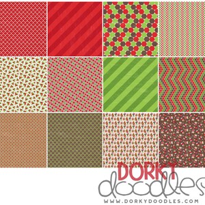 Christmas Paper Pack, Cute Christmas Animals and Scarves Digital ...