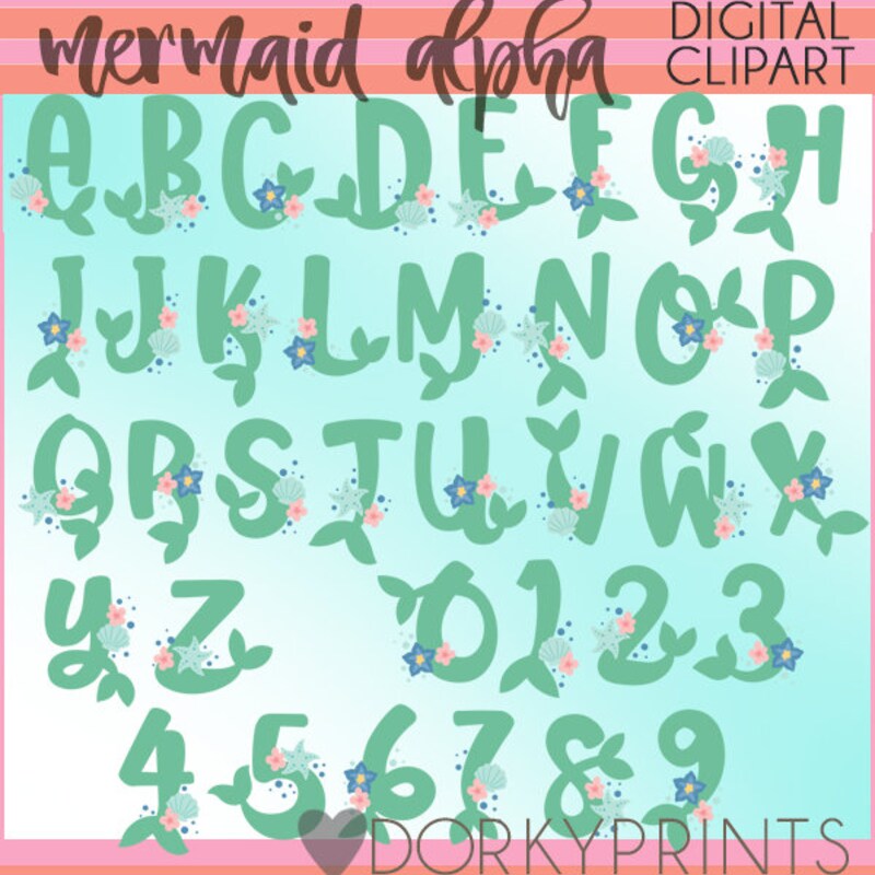Mermaid Font - Etsy