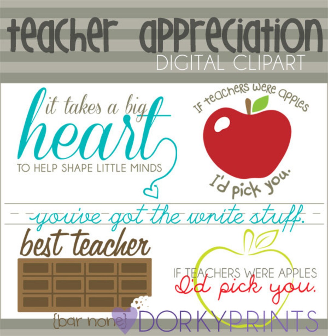 Teacher Appreciation Clipart -personal and Limited Commercial Use ...