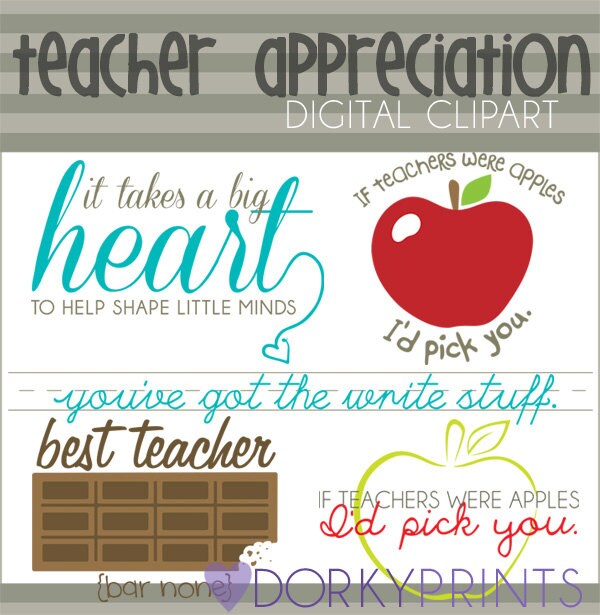 Teacher Appreciation Clipart personal and Limited Commercial - Etsy Canada