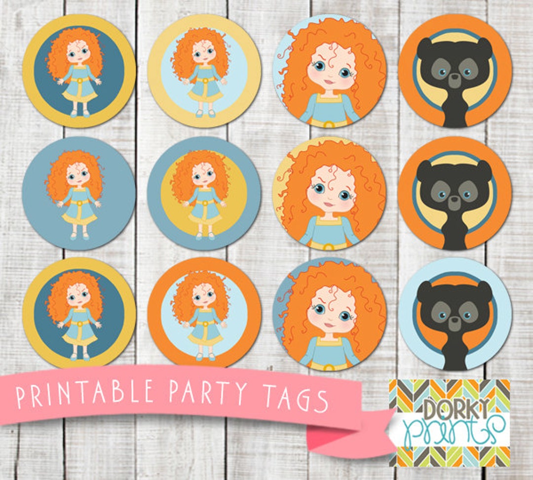 Brave Birthday Party Printable Circle Tags PDF Printable Party Supplies ...