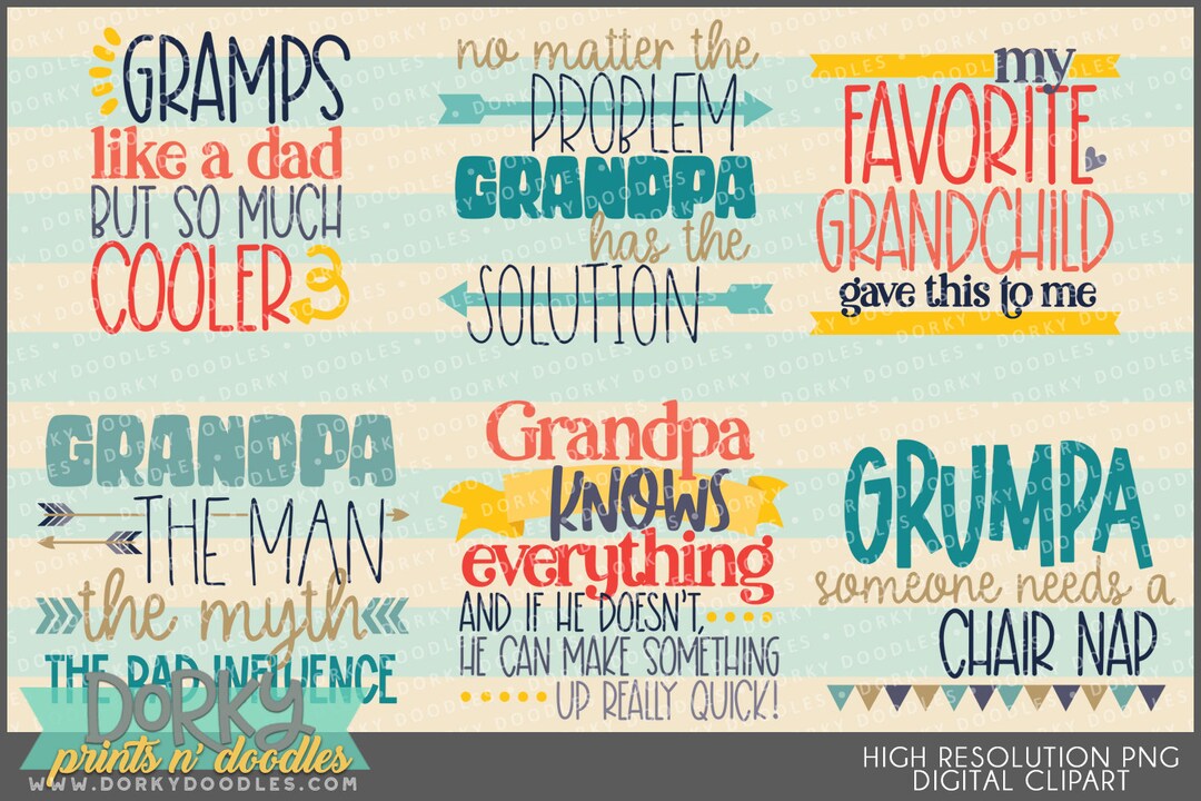 Funny Grandpa Wordart Clipart -personal and Limited Commercial Use ...