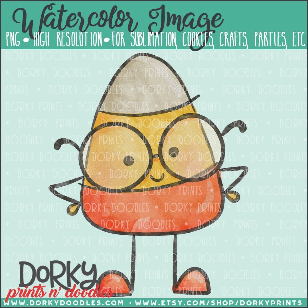 Candy Corn Halloween Watercolor PNG Artwork - Digital File - for Heat ...