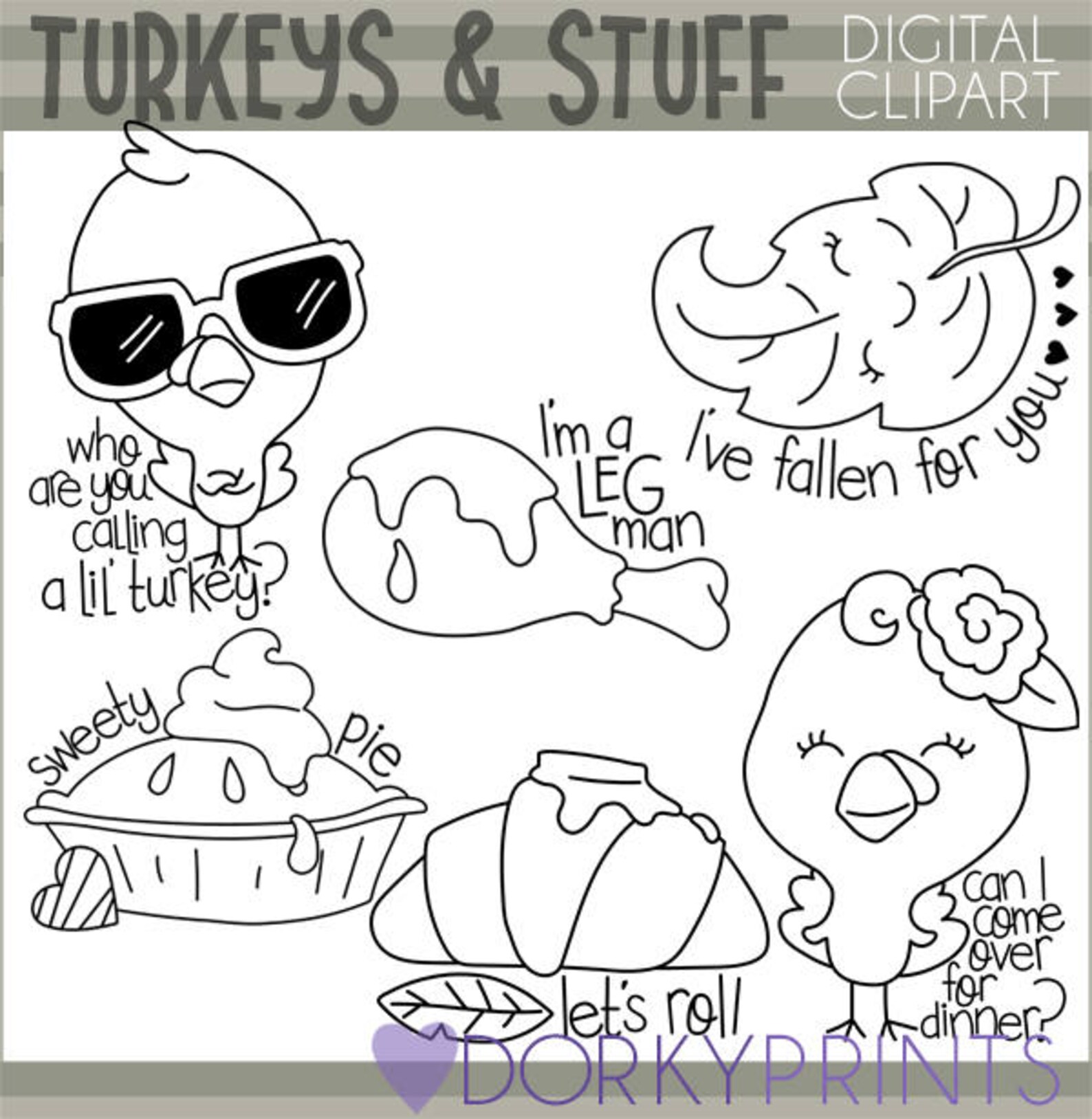 Thanksgiving Clipart personal and Limited Commercial Use - Etsy