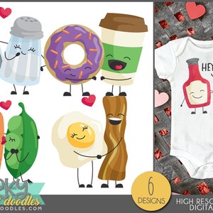 Food Pairs Clip Art personal and Limited Commercial Use Cute Love or ...