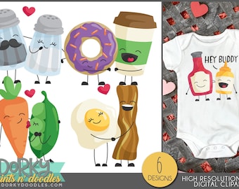 Valentine's Day Food Pairs Clip Art personal and Limited Commercial Use ...