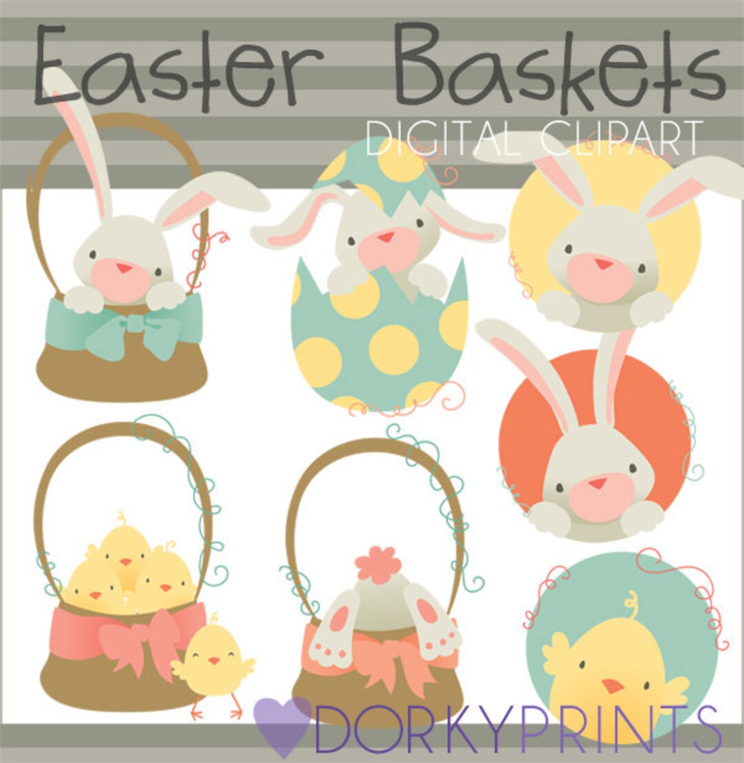 Easter Basket Clipart Set -personal and Limited Commercial Use- Easter ...