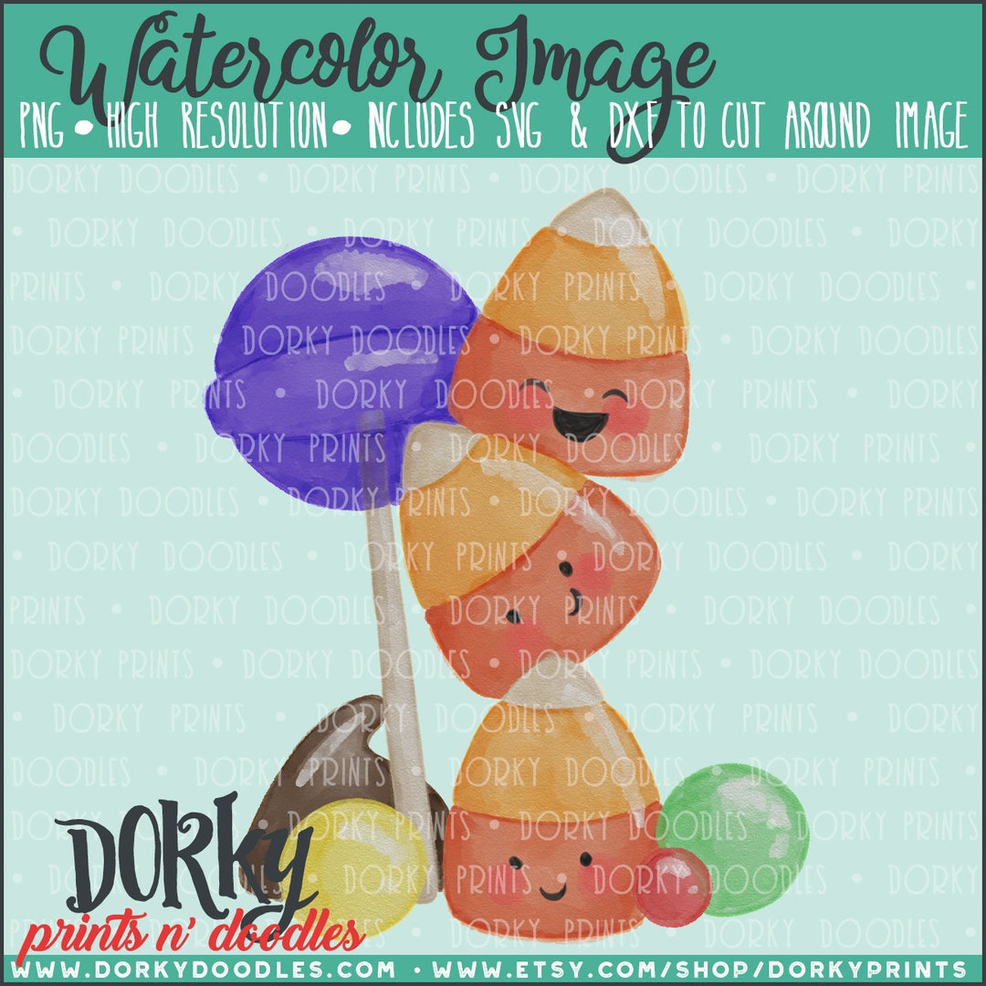 Candy Corn Halloween Watercolor PNG Artwork - Digital File - for Heat ...