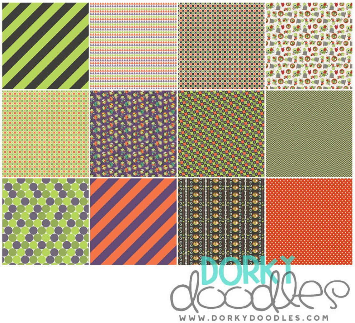 Zombies Paper Pack Cute Halloween Digital Scrapbook Paper - Etsy