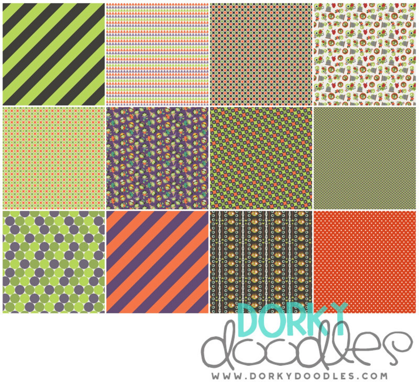 Zombies Paper Pack Cute Halloween Digital Scrapbook Paper - Etsy