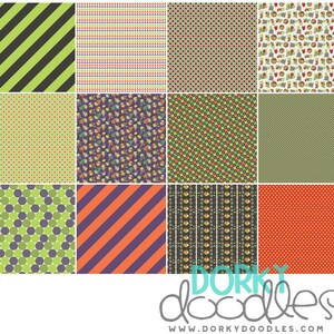 Zombies Paper Pack, Cute Halloween Digital Scrapbook Paper - Halloween ...