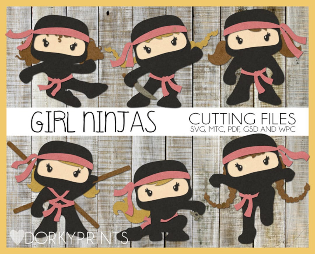 Girl Ninja Cuttable Files -for Use With Cutting Machines - Svg, Mtc ...
