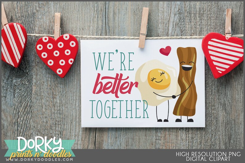 Food Pairs Clip Art -personal and Limited Commercial Use- Cute Love or ...