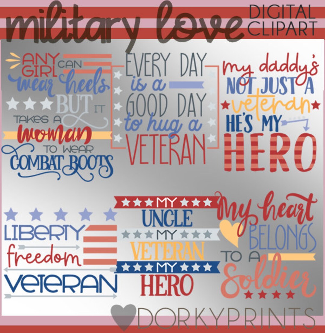 Military Love Clipart -personal and Limited Commercial Use- Veteran and ...