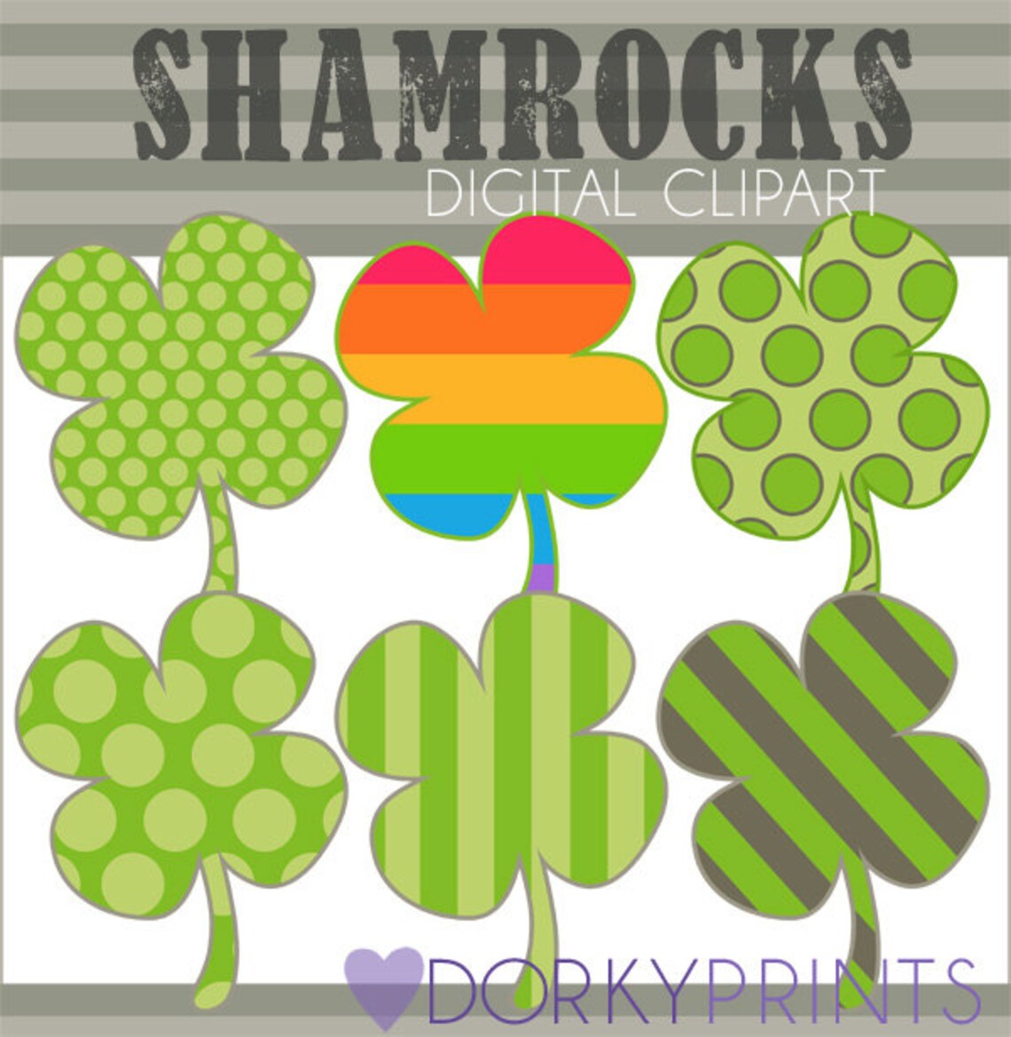 Shamrock Clipart Set personal and Limited Commercial Use St. - Etsy