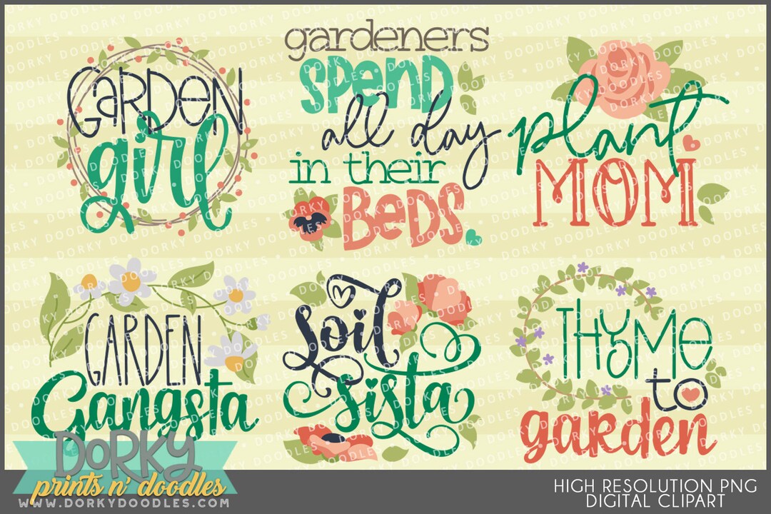 Cute Gardening Clipart -personal and Limited Commercial Use- Garden ...