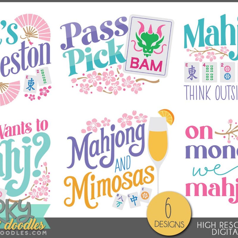 Sublimation Designs Mahjong - Etsy