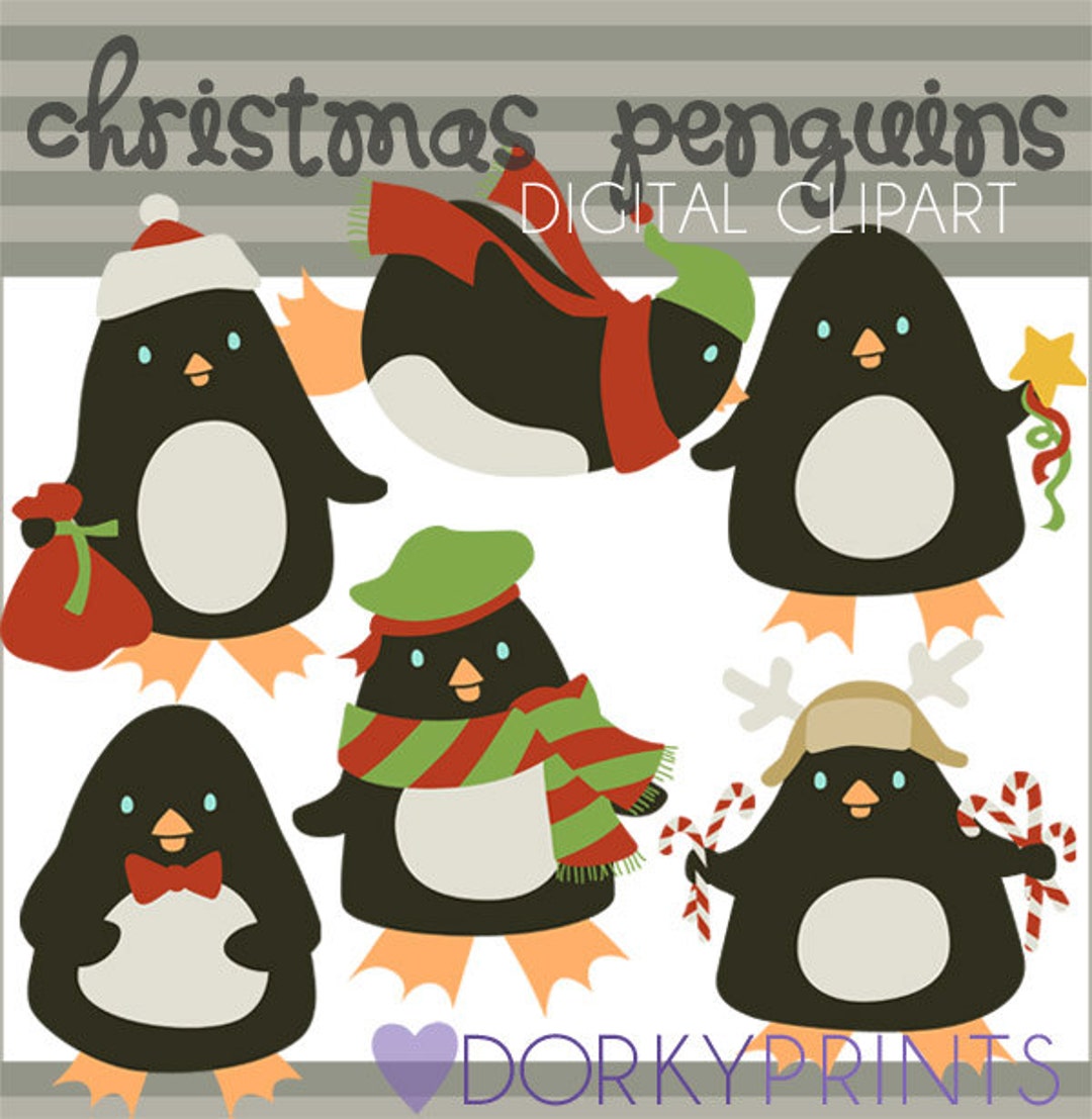 Christmas Clipart Christmas Penguins -personal and Limited Commercial ...