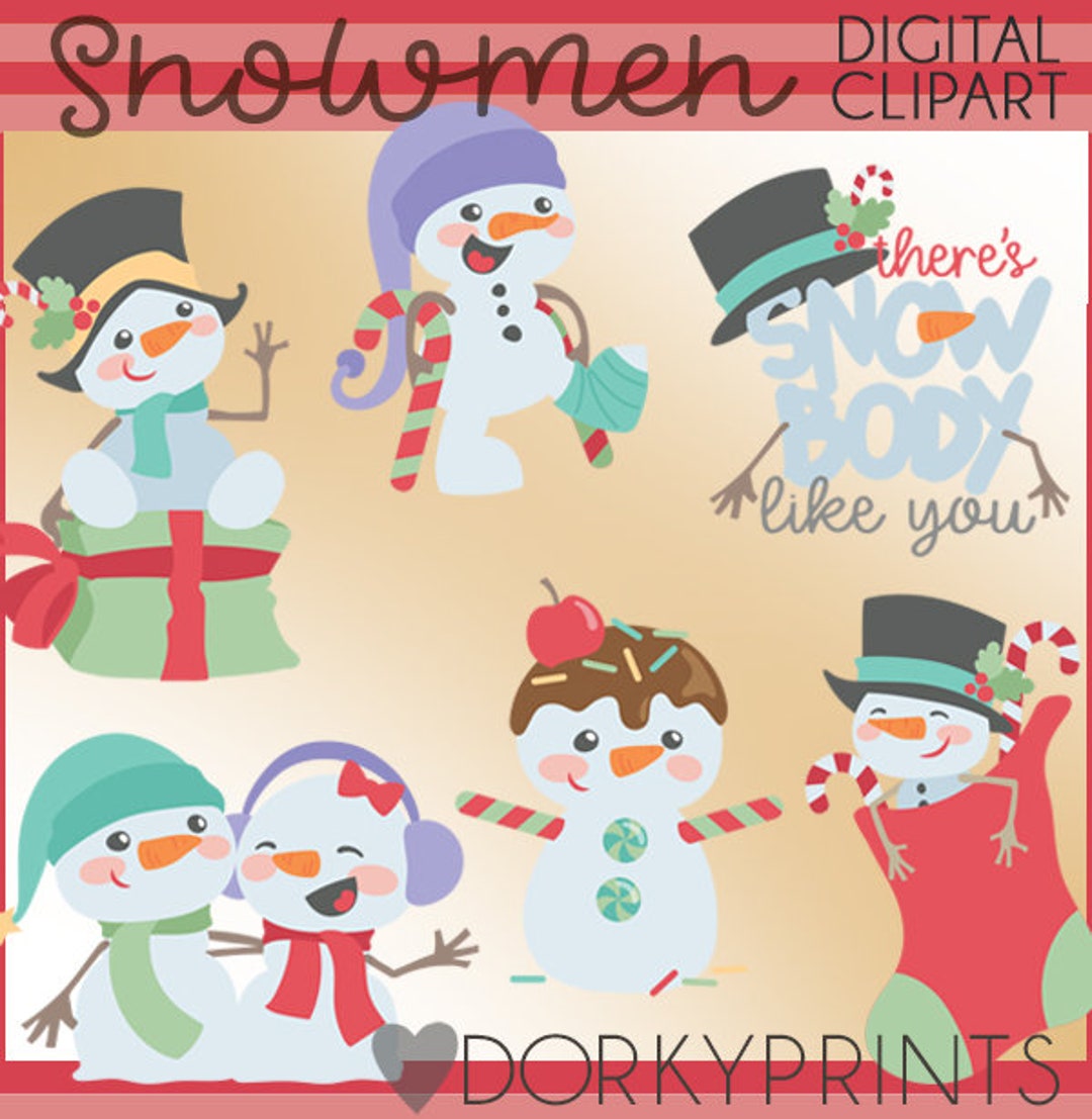 Silly Snowman Clipart -personal and Limited Commercial Use- Christmas ...