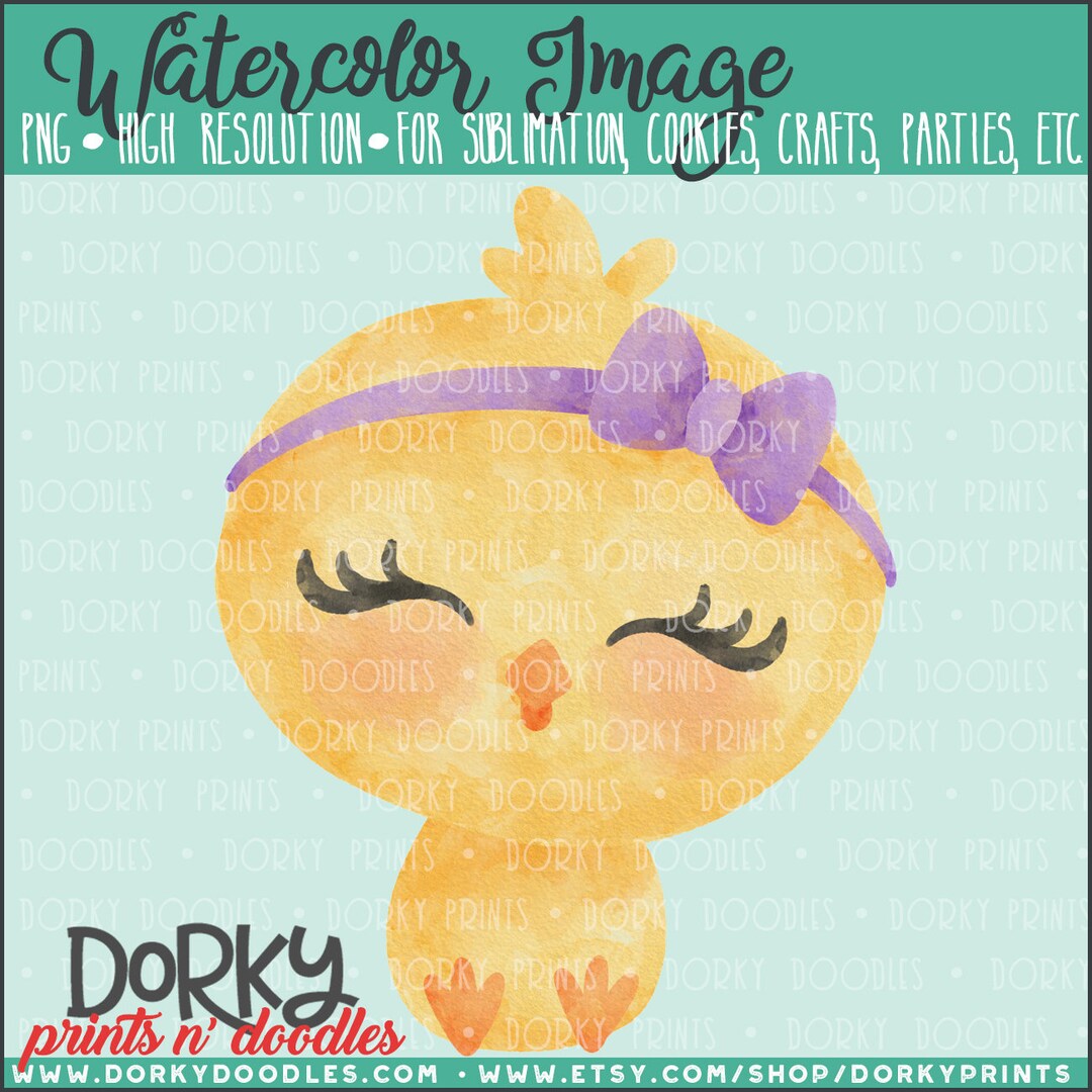 Easter Chick Girl Watercolor PNG Artwork - Digital File - for Heat ...