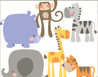 Jungle Animals Alphabet Clipart personal and Limited - Etsy