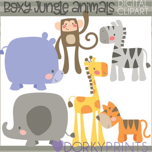 Jungle Animals Alphabet Clipart personal and Limited - Etsy