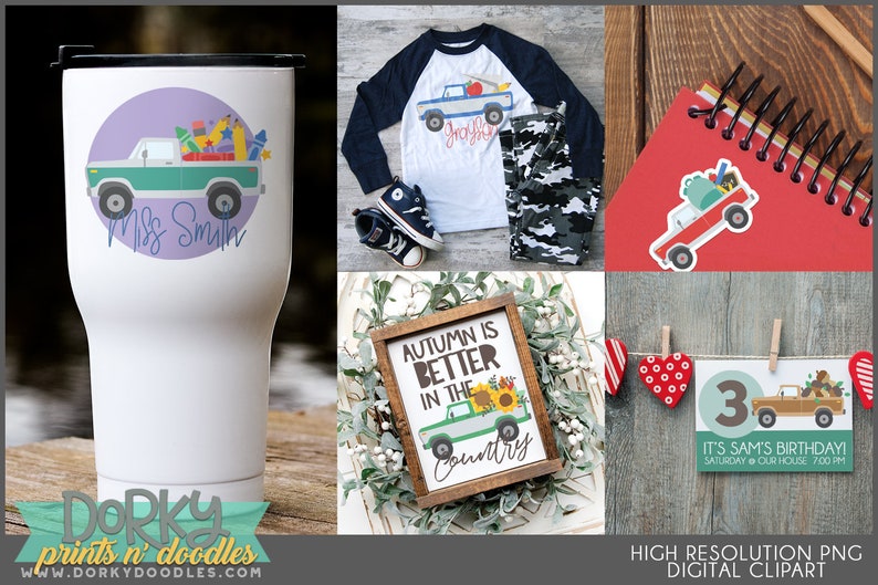 Vintage Truck Back to School Clipart personal and Limited - Etsy