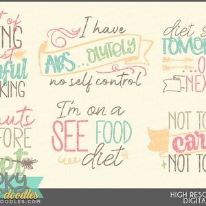 More Diet Puns Food Clipart -personal and Limited Commercial Use- Funny ...