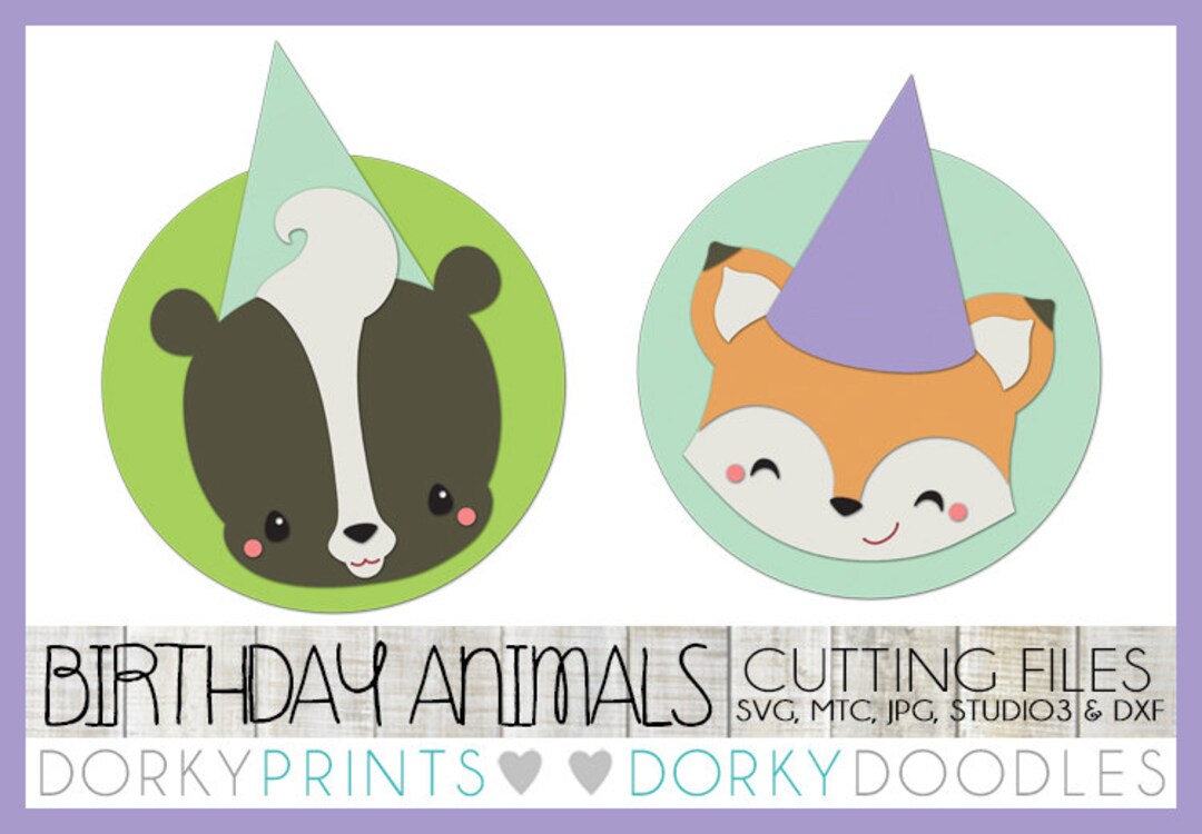 Birthday Cuttable Files, Birthday Animals - Svg, Mtc, Jpg, Studio 3 ...
