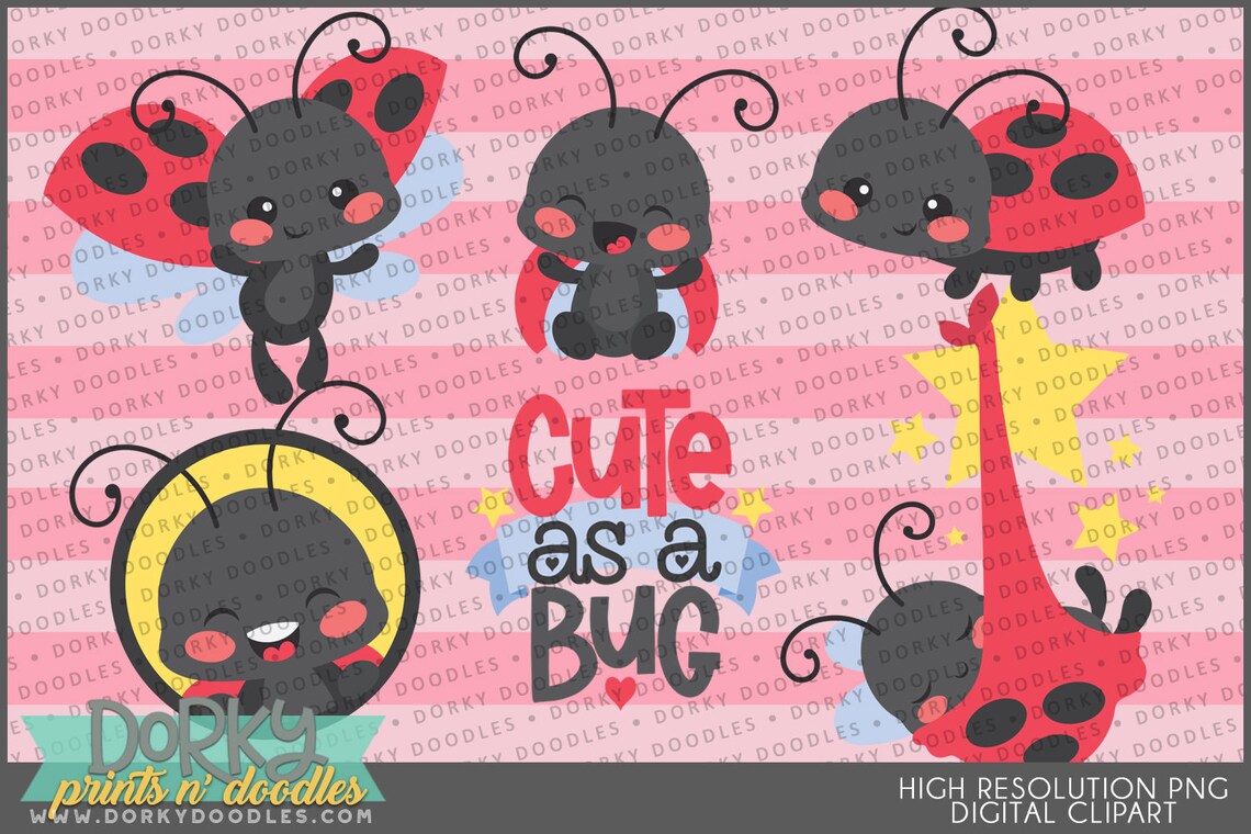 Cute Ladybug Clipart personal and Limited Commercial Use Fun - Etsy