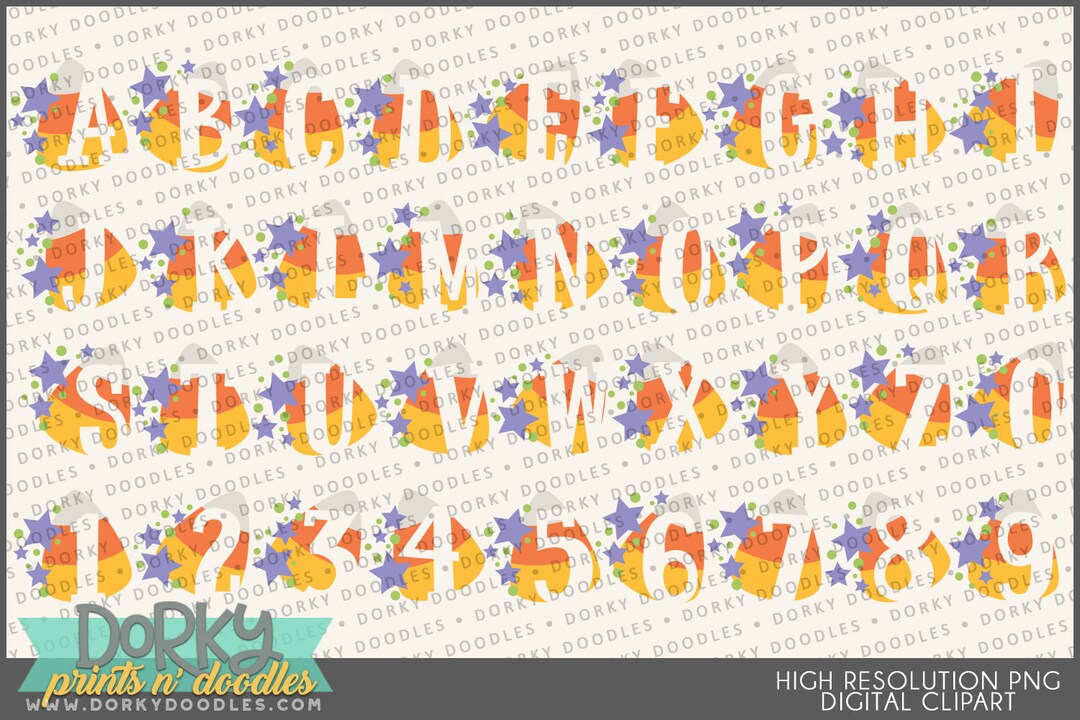 Candy Corn Alphabet Clipart - Digital PNG Art - Cute Halloween Font - Etsy