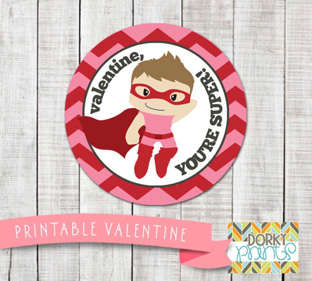 Valentine Printable Circle Tags - Super Hero Valentine PDF - Printable ...