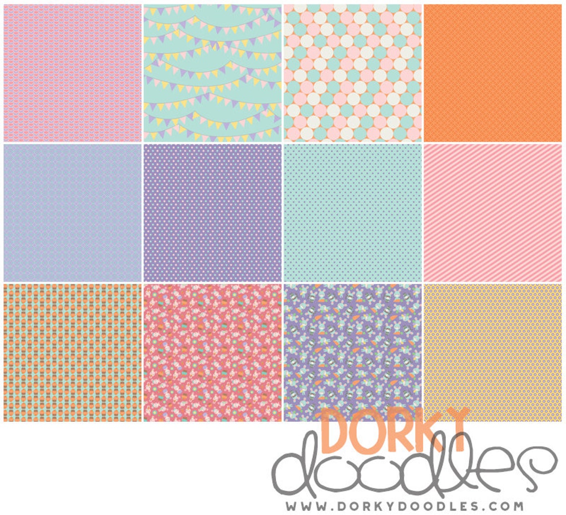 Easter Digital Paper Pack Cute Easter Bunnies Paper Pink and | Etsy