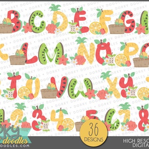 Cute Fruit Alphabet Clipart -personal and Limited Commercial Use- Fun ...