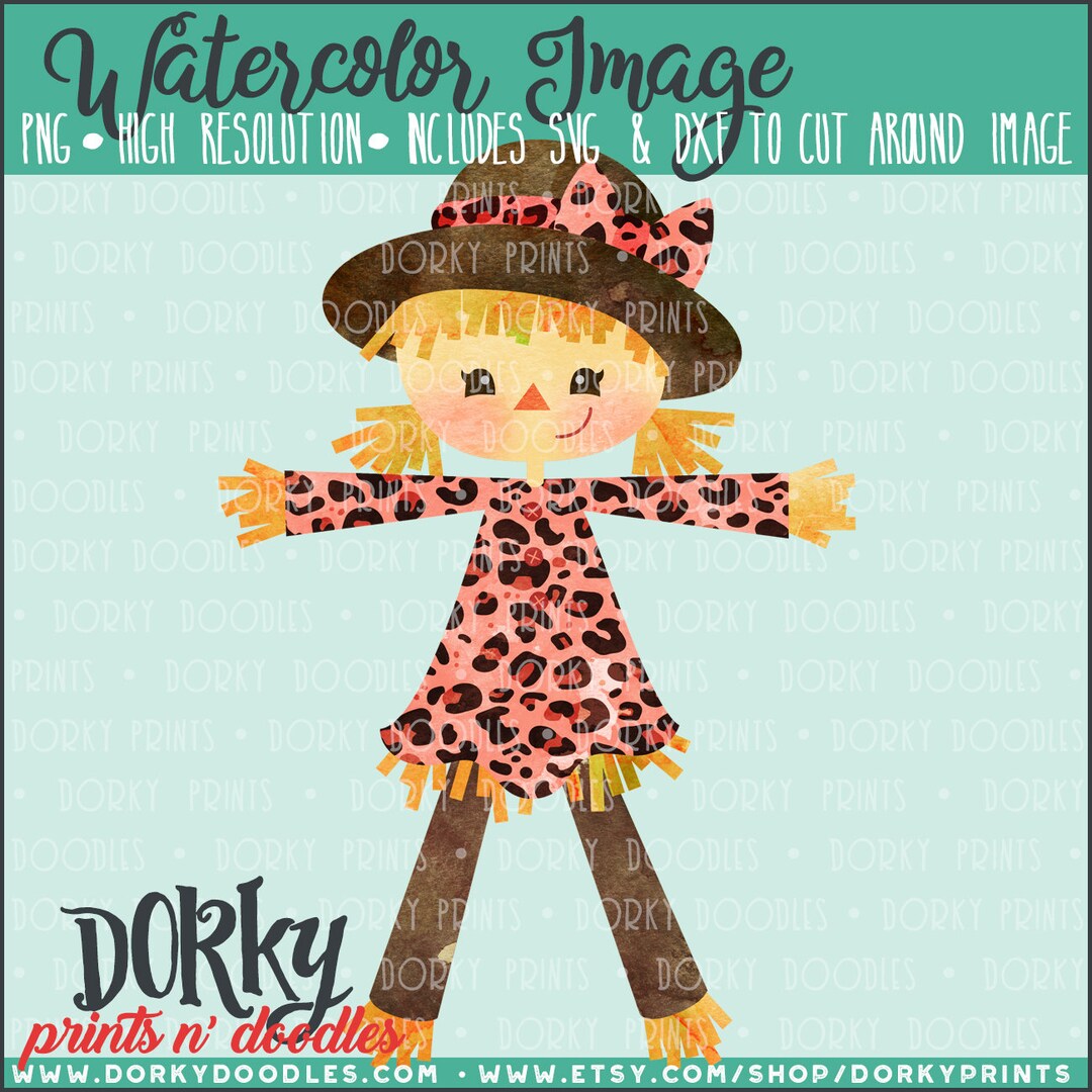 Girl Scarecrow Watercolor PNG Artwork - Digital File - for Heat Press ...