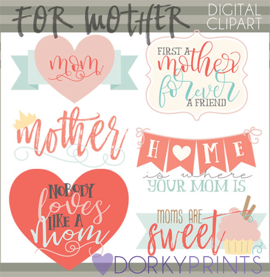 Mother's Day Clipart -personal and Limited Commercial Use- Cute Mom ...