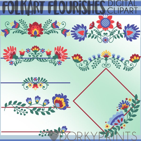 Folk Art Flowers - Etsy