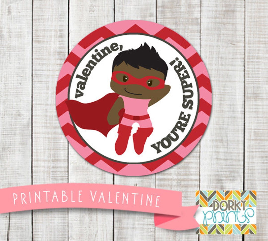 Valentine Printable Circle Tags - Super Hero Valentine PDF - Printable ...
